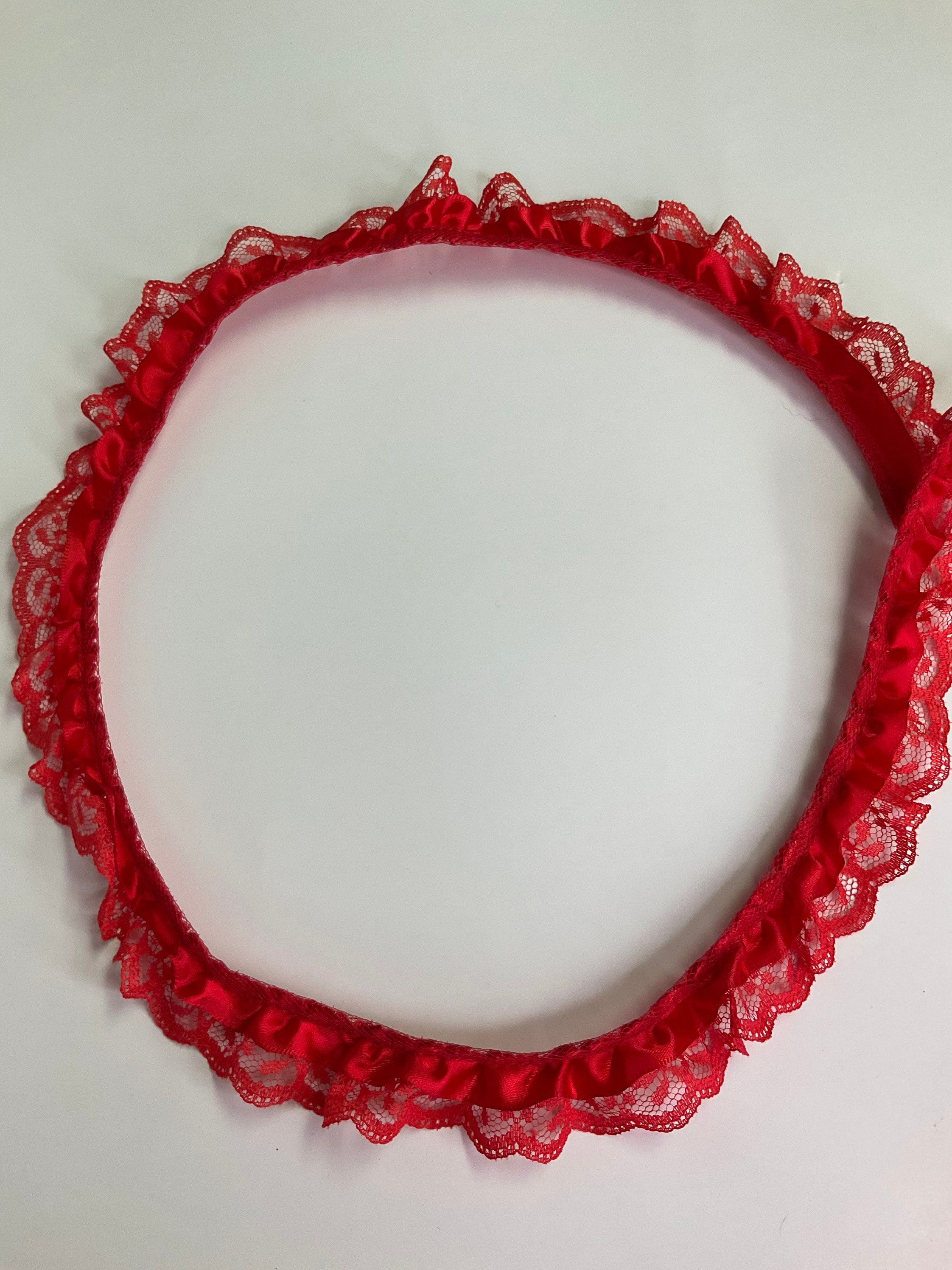 2 Yds Scarlett Red Lace With Ribbon Decorative Red Lace Trim - Etsy