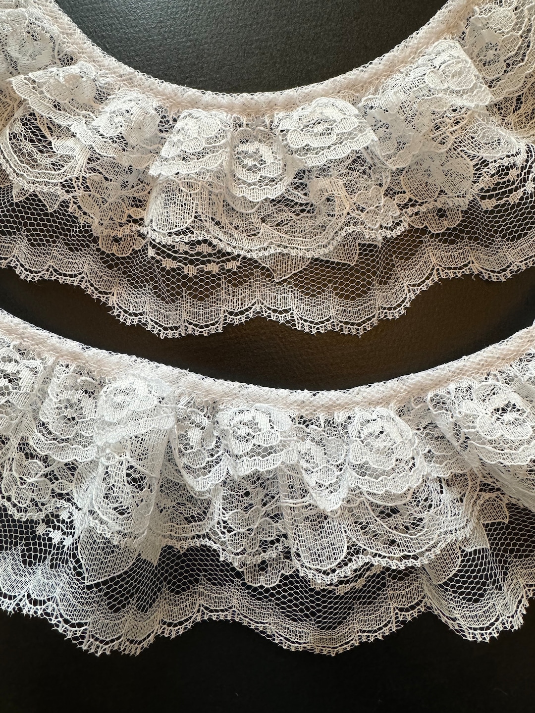 White Triple Ruffle Lace, 3 Inch Ruffled Lace, Sewing Trim, Ruffle ...