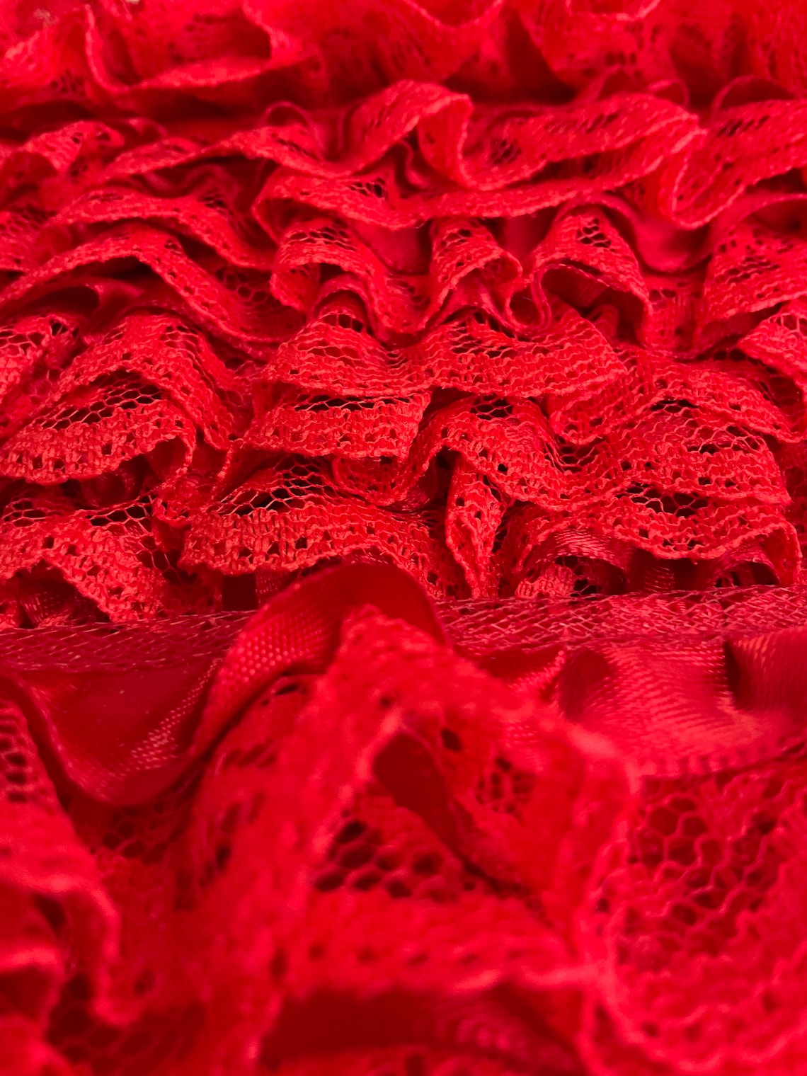 2 Yds Scarlett Red Lace With Ribbon Decorative Red Lace Trim - Etsy