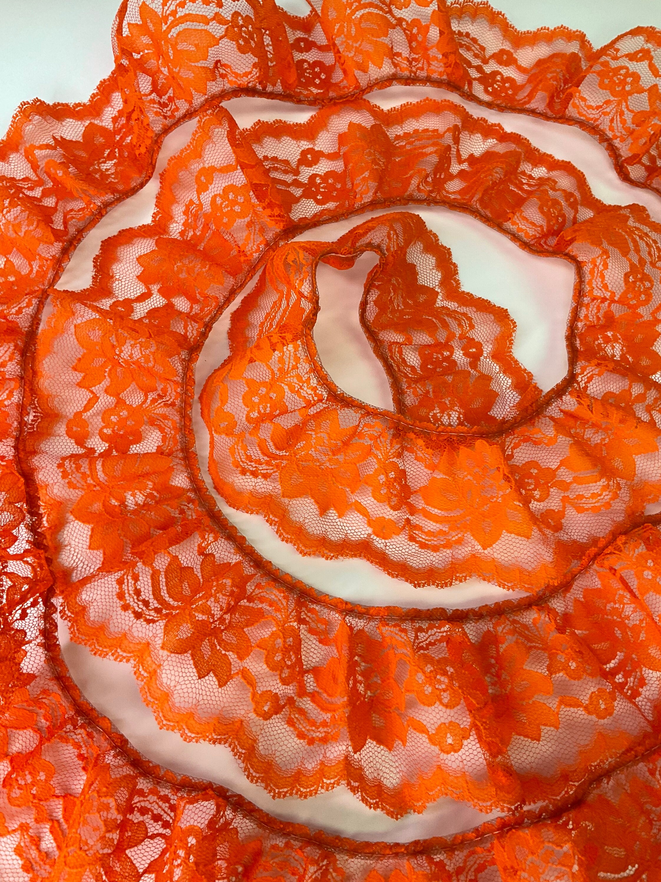 Orange Ruffled Lace 3 Inch Lace 1 Tier Lace Trim Clothing - Etsy