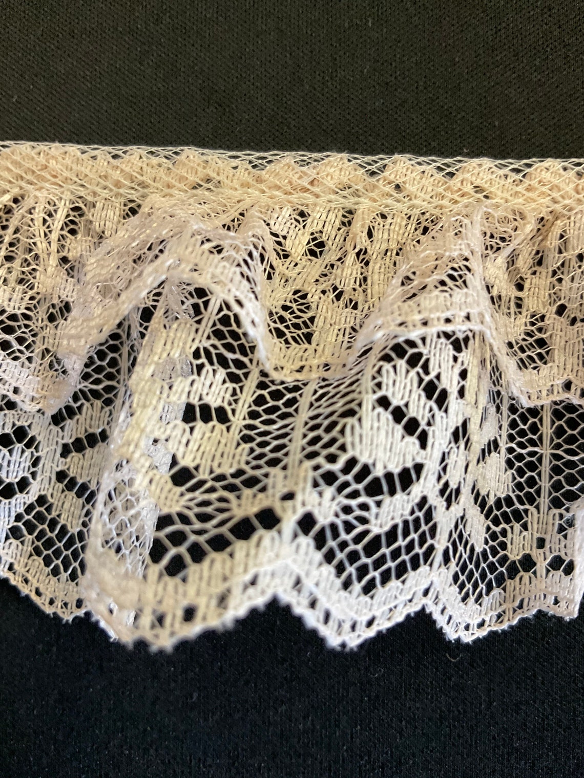 Tan Ruffled Lace, 2 Inch, 2 Tier Lace Trim, Decorative Lace, Fabric ...