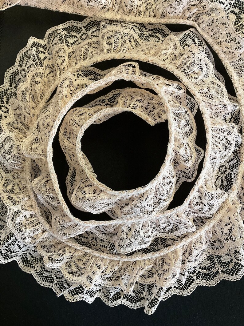 Tan Ruffled Lace, 2 Inch, 2 Tier Lace Trim, Decorative Lace, Fabric ...