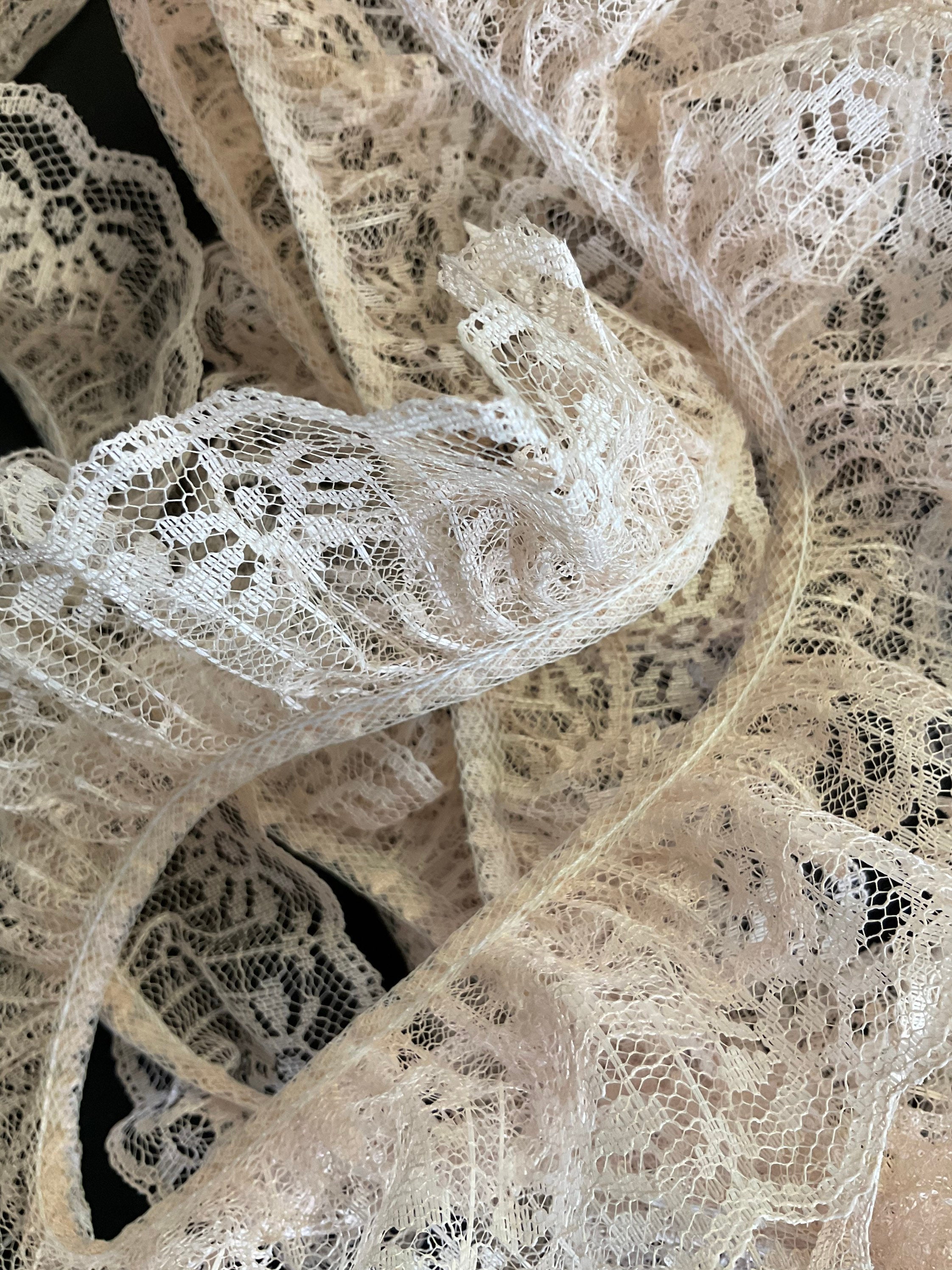 Tan Ruffled Lace, 2 Inch, 2 Tier Lace Trim, Decorative Lace, Fabric ...