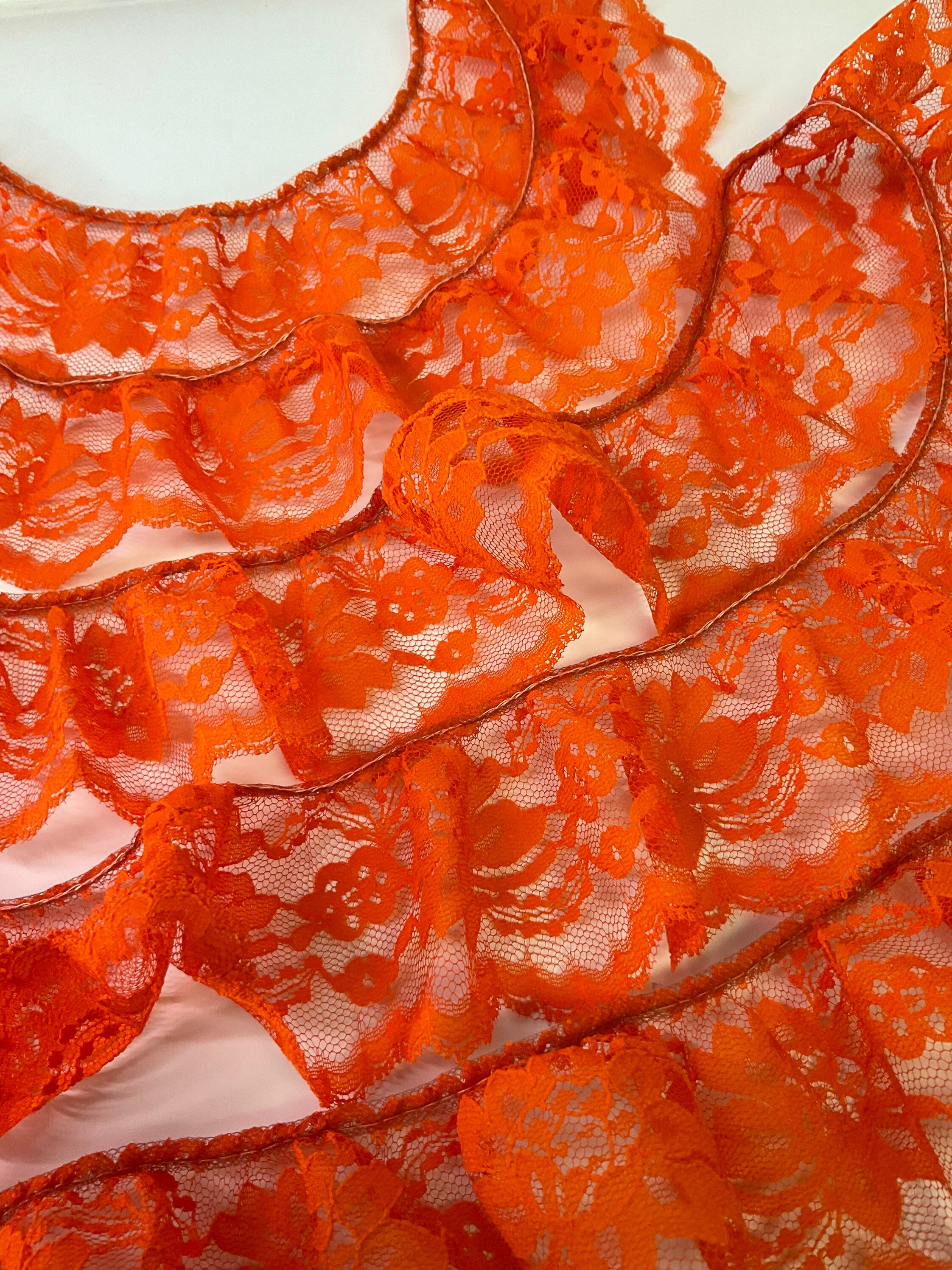 Orange Ruffled Lace 3 Inch Lace 1 Tier Lace Trim Clothing - Etsy