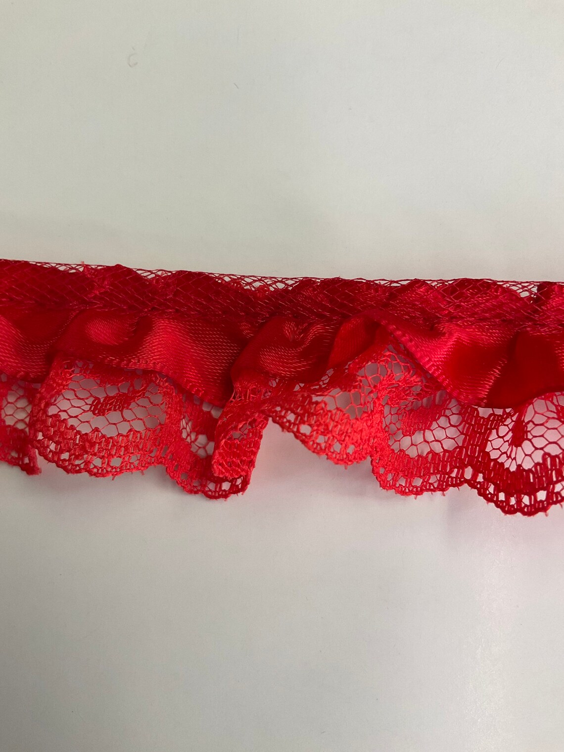 2 Yds Scarlett Red Lace With Ribbon Decorative Red Lace Trim - Etsy