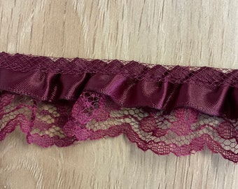 Tan Ruffled Lace, 2 Inch, 2 Tier Lace Trim, Decorative Lace, Fabric ...