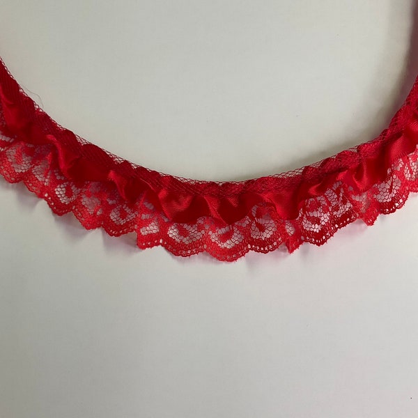 Red Lace Ribbon - Etsy