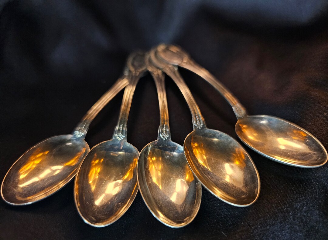 Set of 5 Espresso Spoons W/ Patina, Made by Zaramella in Padova ...