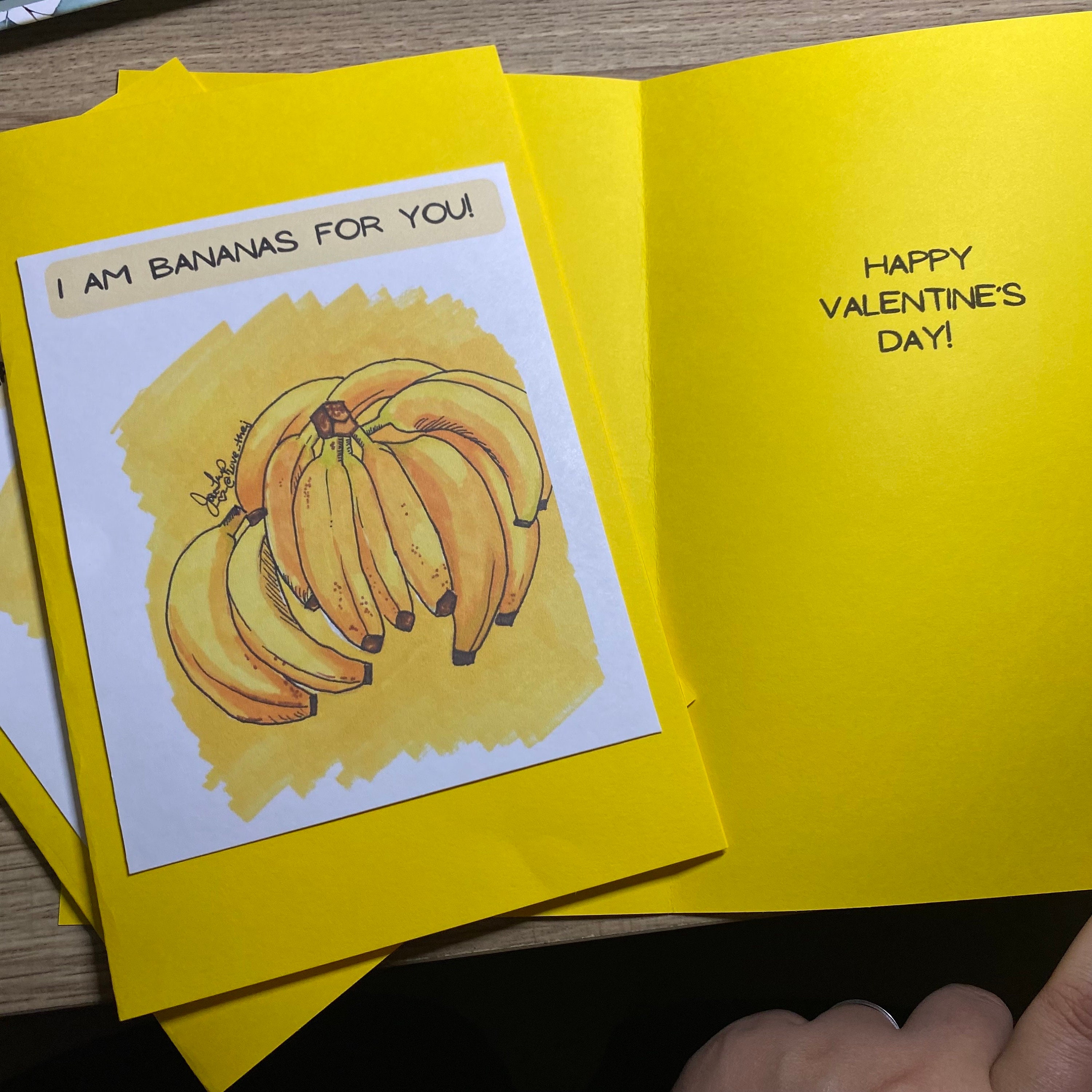 Banana Themed Valentines Day Card - Etsy