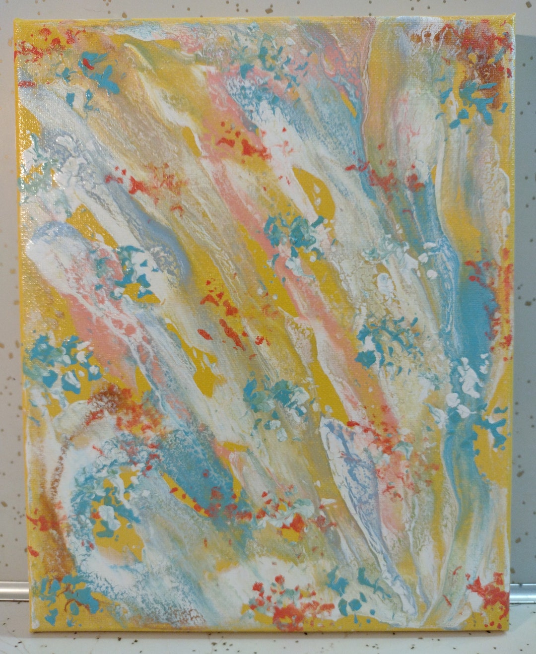 Golden Sunset Flowers, 8x10 Flower Abstract, Flower Fields Painting. - Etsy