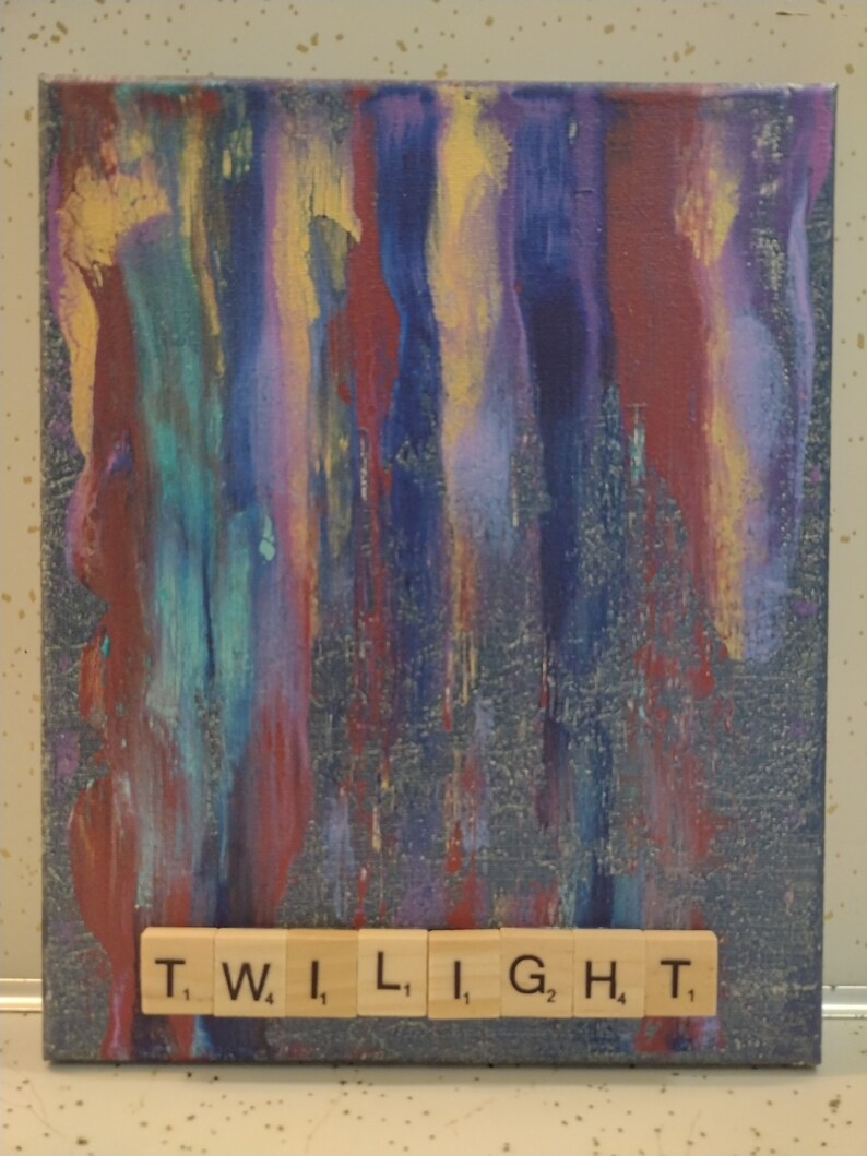 Twilight 8x10 Abstract Scrabble Tiles Acrylic Painting - Etsy