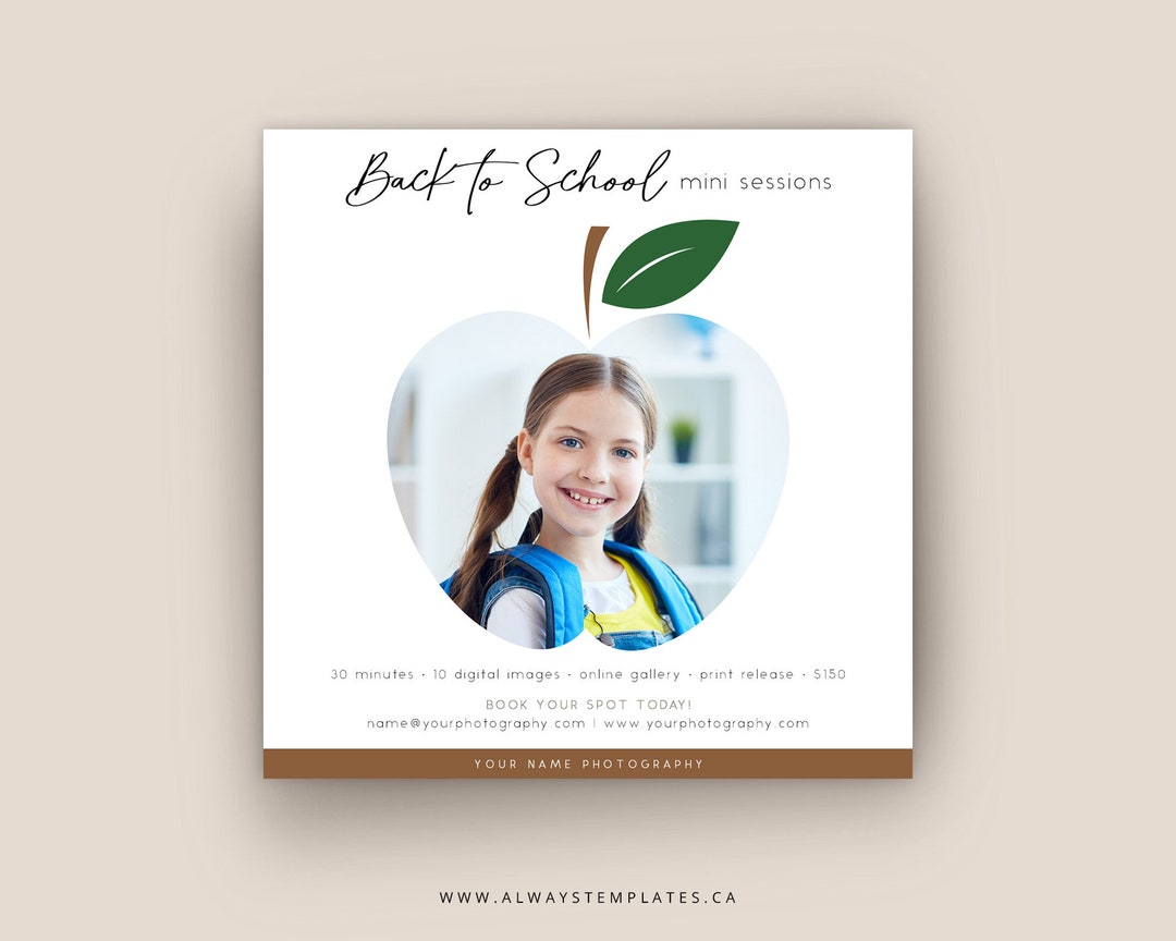 Back to School Mini Session Template, Back to School Minis, School ...
