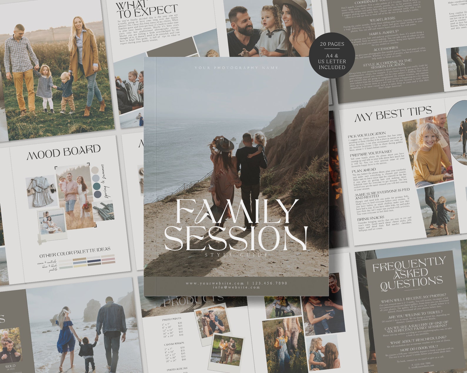 Family Photography Style Guide Magazine Template | Dusk - Etsy