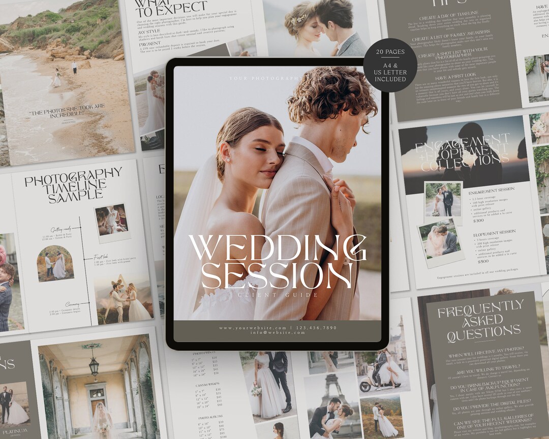 Wedding Photography Style Guide Magazine Template | Dusk - Etsy