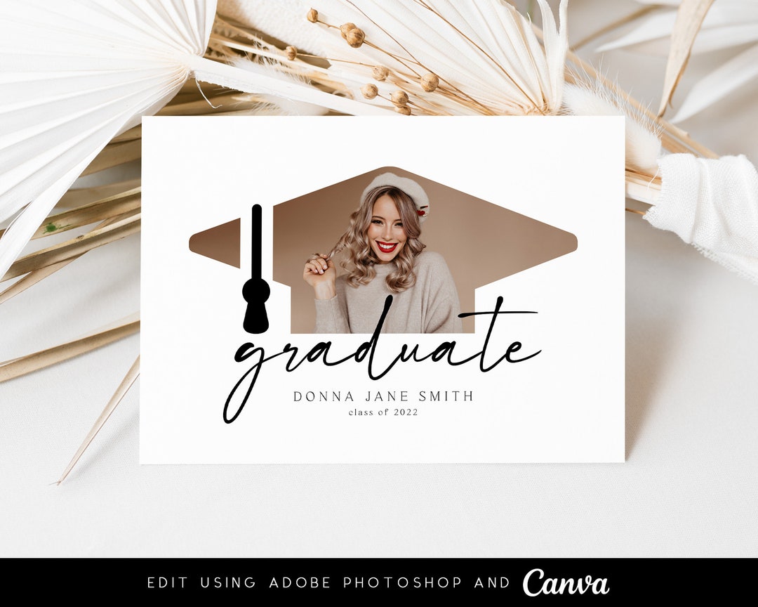 Graduation Invitation Template for Photoshop and Canva - GC012 - Etsy