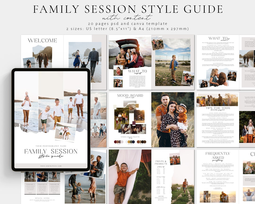 Family Photography Style Guide Magazine Template Pre-written - Etsy México