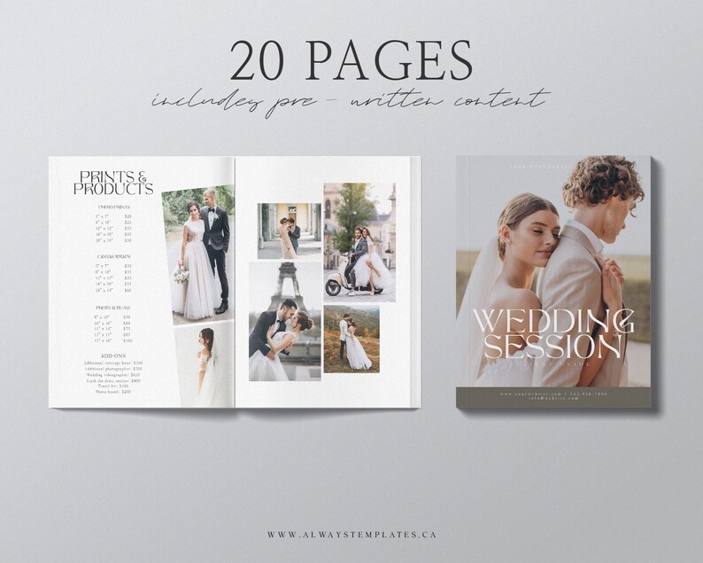 Wedding Photography Style Guide Magazine Template | Dusk - Etsy