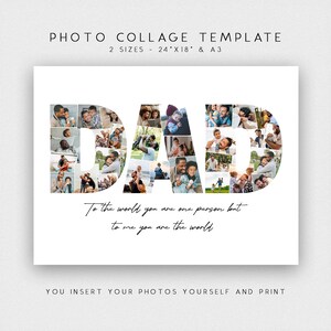 Dad Photo Collage Template, Personalized Fathers Day Gift, Dad Picture ...