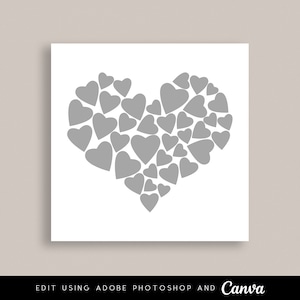 Heart Photo Collage Template, Heart Shape Photo Collage, Valentine's ...