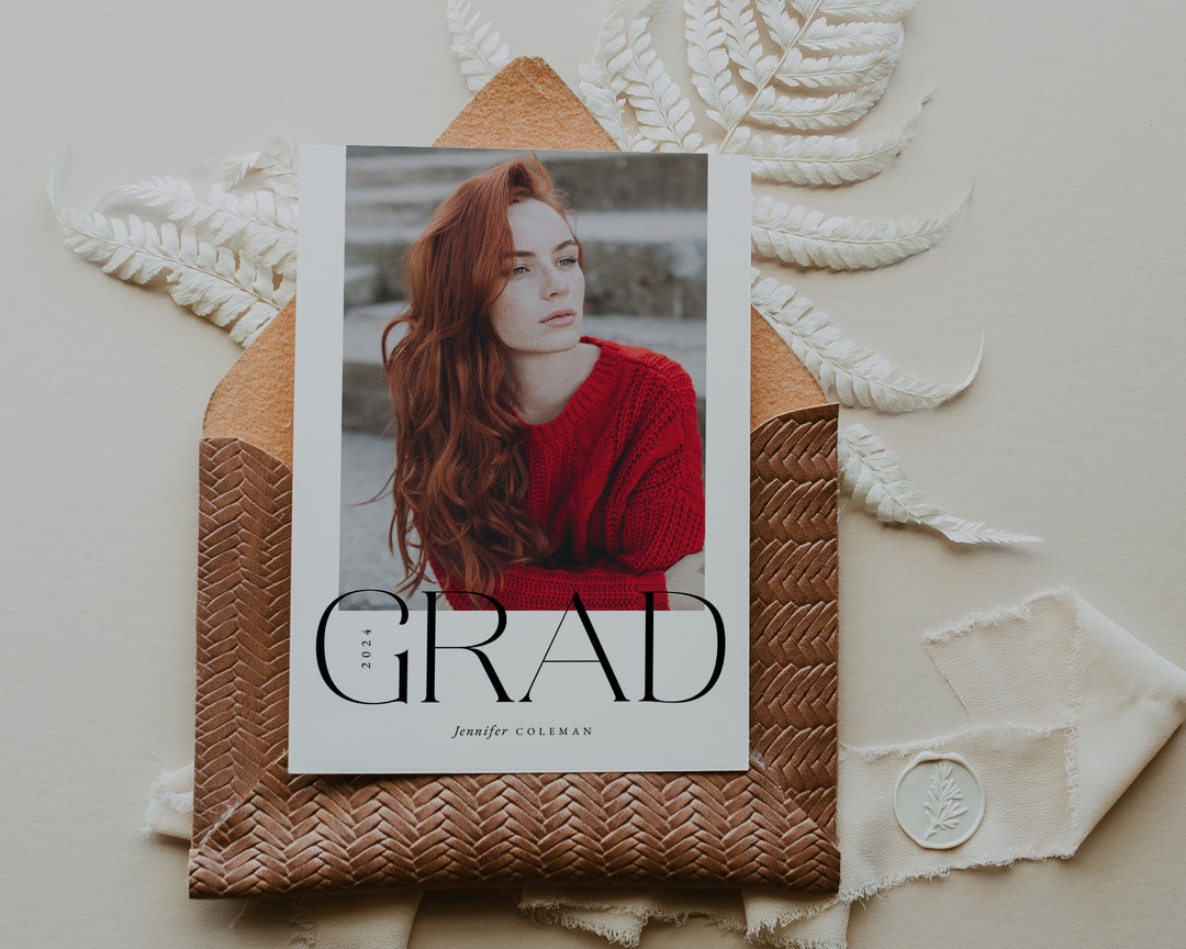 Graduation Open House Invitation Template for Photoshop and Canva ...