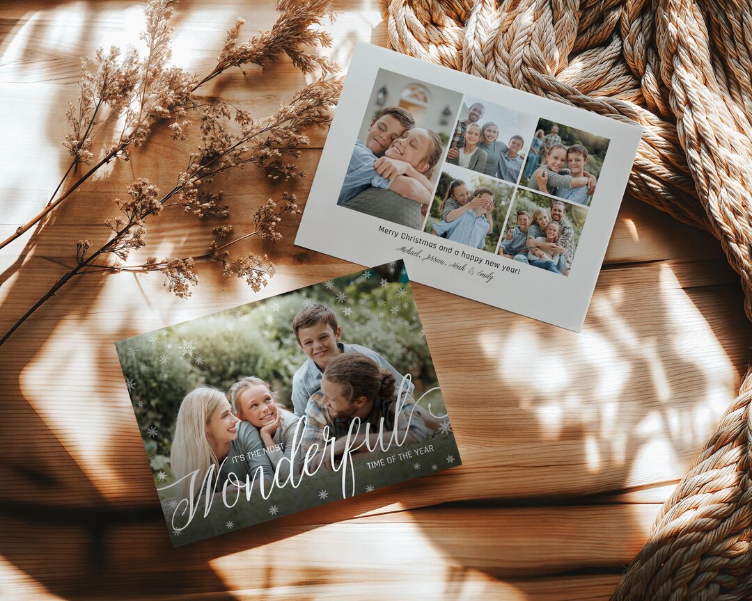 The Most Wonderful Time of the Year Christmas Card Template, Minimalist ...