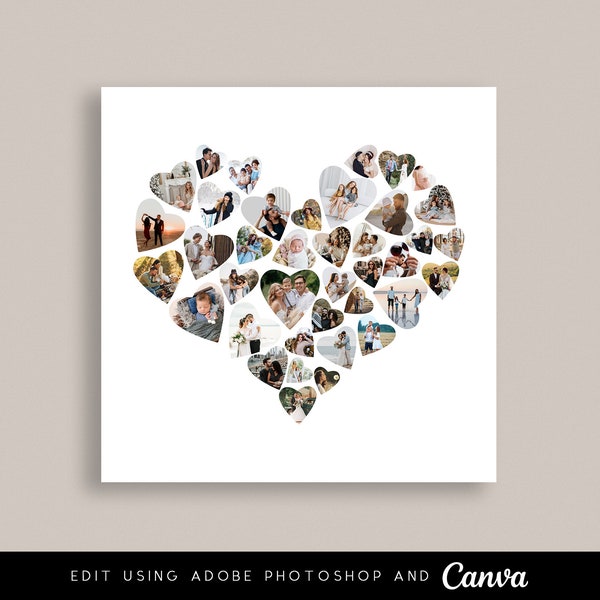 Heart Photo Collage - Etsy