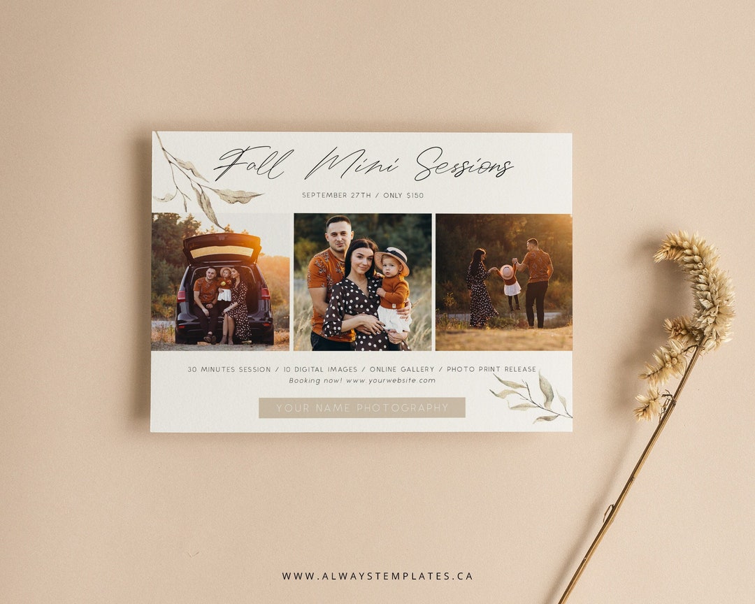 Fall Mini Session Template for Photographers PM052 - Etsy