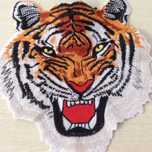 Large Tiger Embroidery Applique Patchembroidered Tiger Head - Etsy