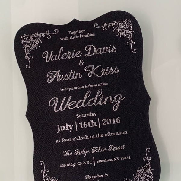 Leather Wedding Invitation - Etsy