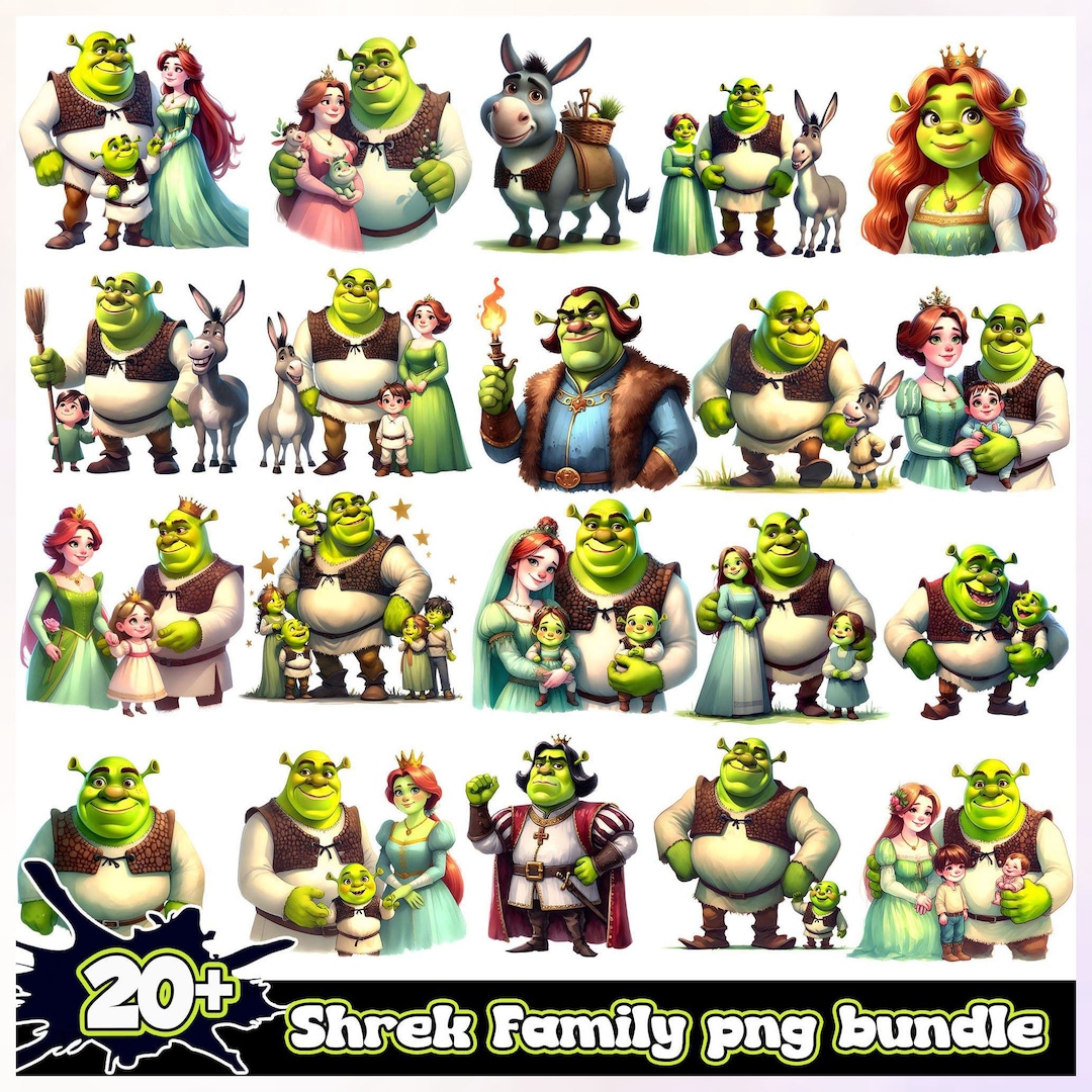 Shrek, Shrek Png File, Png Bundle, Vector, Cricut, Silhouette, Cut ...