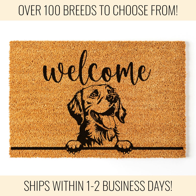 Welcome Mat Dog - Etsy