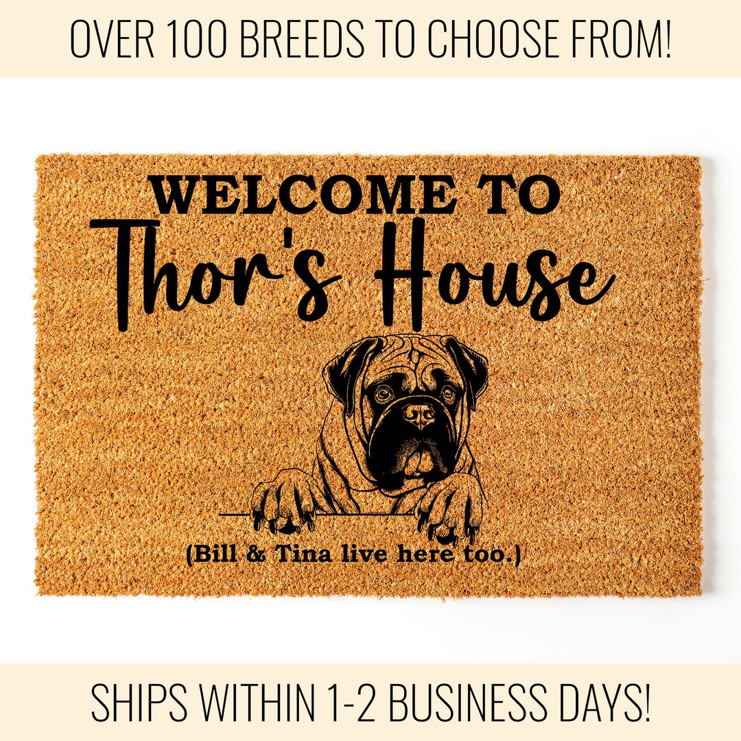 Personalized Dog Gift, Welcome Mat Dog, Dog Doormat, Custom Dog Gift ...