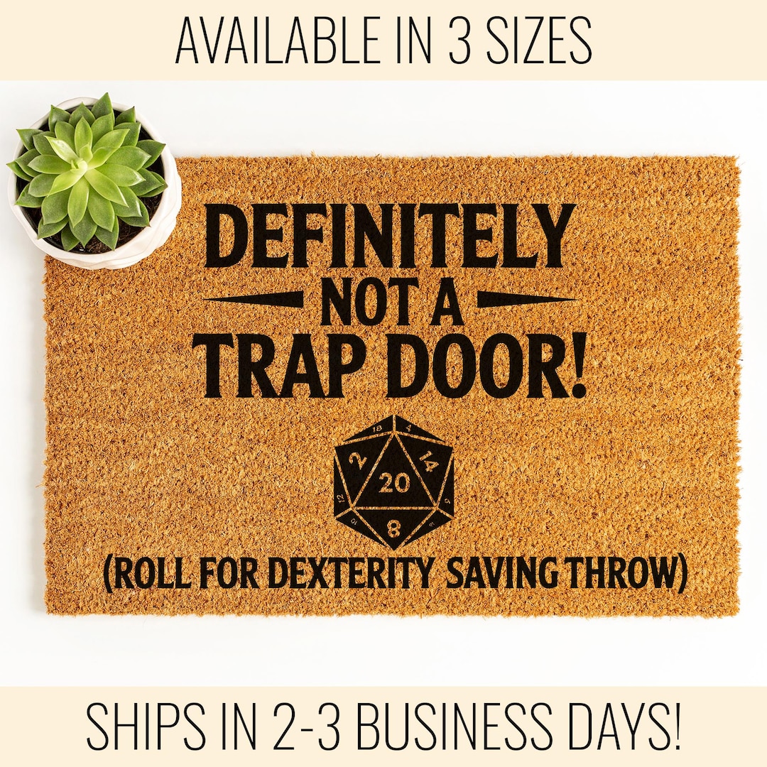 Not A Trap Door Doormat, D&D Doormat, Dungeons and Dragons Doormat ...