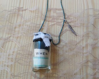 Flower petal glass jar necklace | Etsy