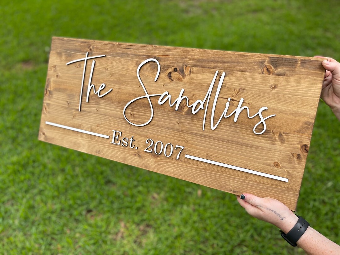 Family Last Name Sign Established Sign Personalized Wedding - Etsy