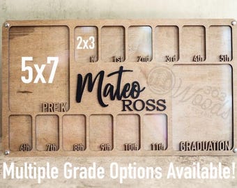 School Years K Through 12 Grades Wood Photo Frame Personalized - Etsy