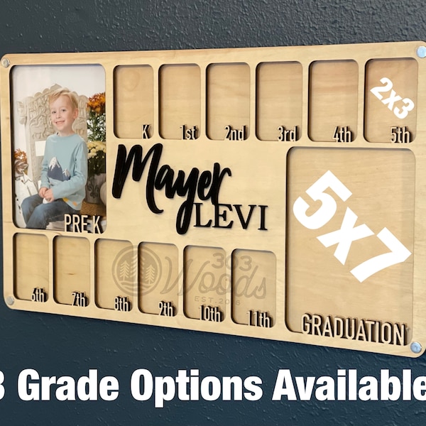Pre K to Graduation School Picture Frame, Personalized School Years ...