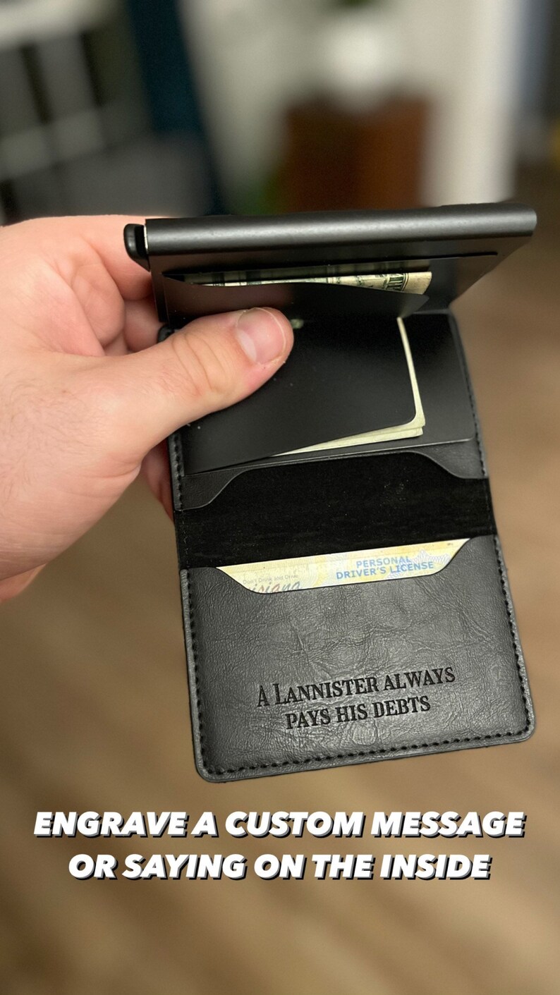 Custom Engraved RFID Popup Wallet - Etsy