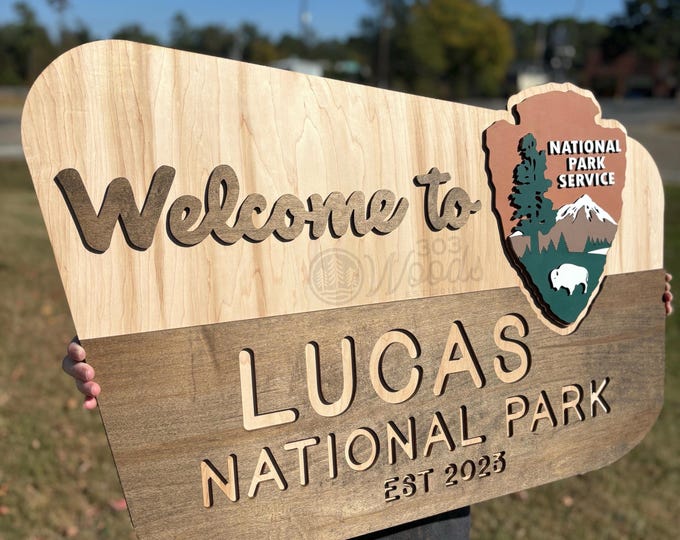 Personalized National Park Sign, Custom Wedding Sign, Hiker Gift ...
