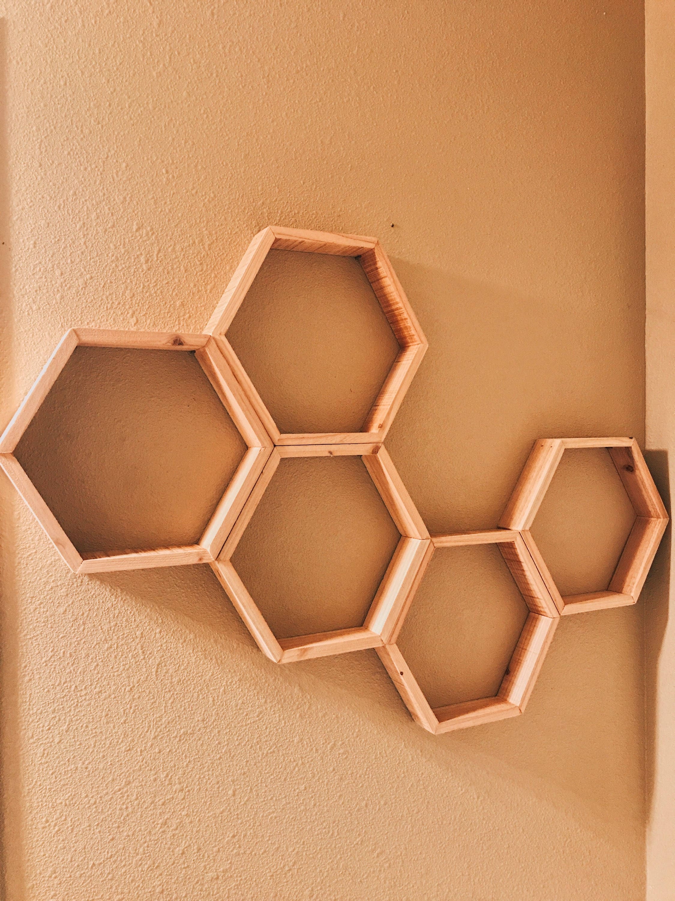 Set of 5 Medium 2 Deep Hexagon Shelves Honeycomb | Etsy