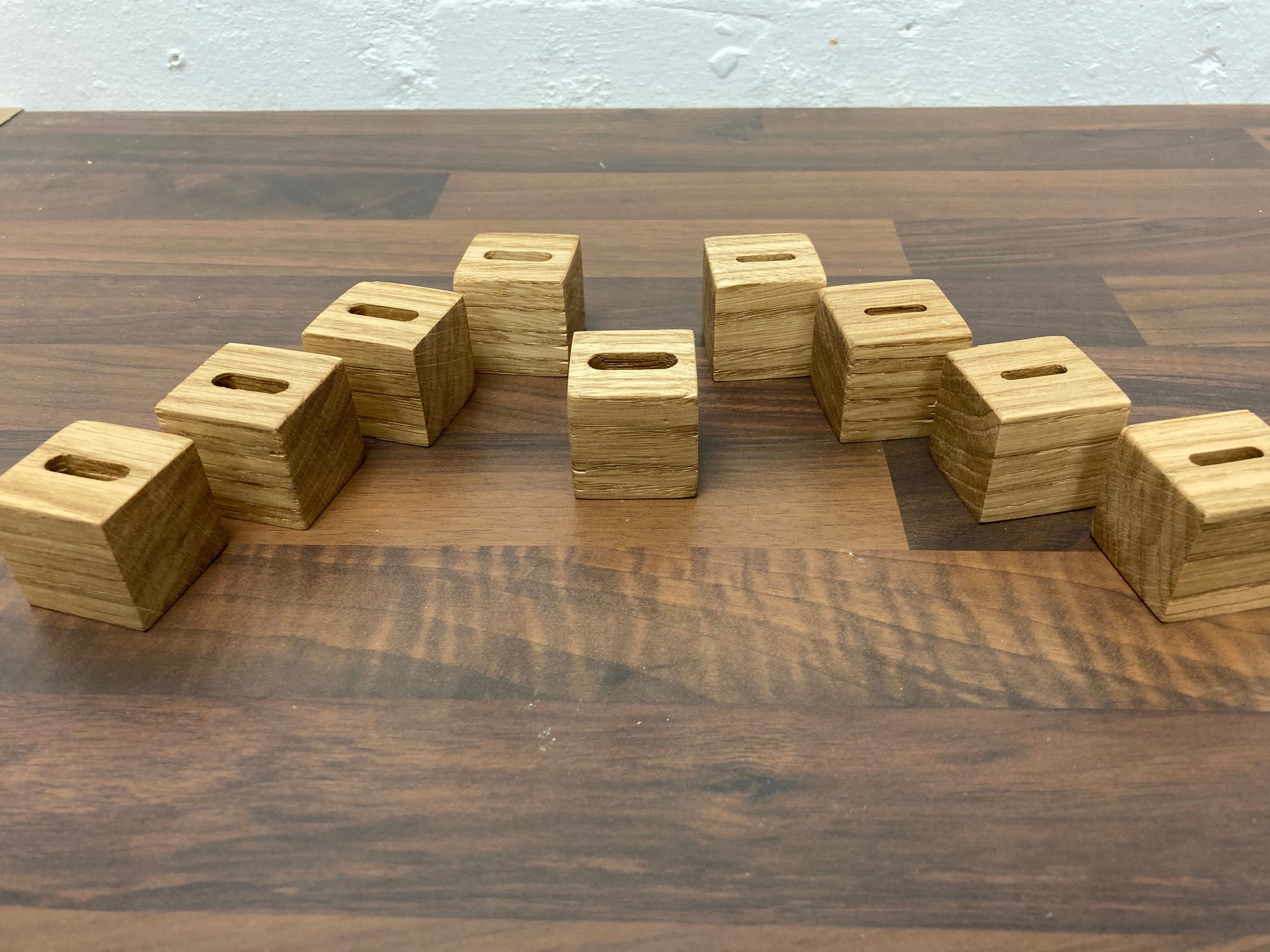 Glass Fusion Small Wooden Stands Oak Cube Square Hardwood - Etsy