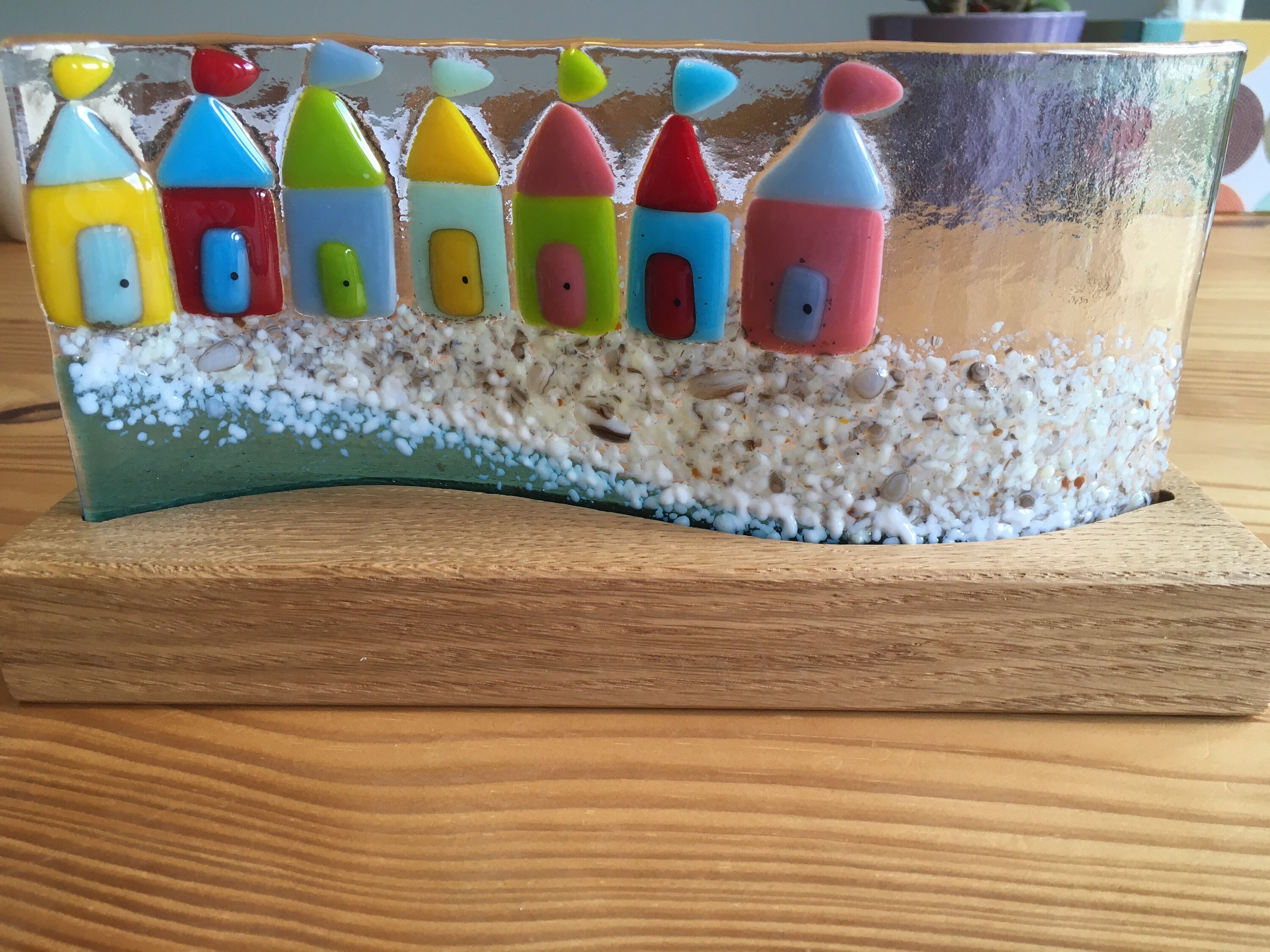 Wave Stand Glass Fusion Wooden Stand Kiln Dried Prime Oak Wave - Etsy