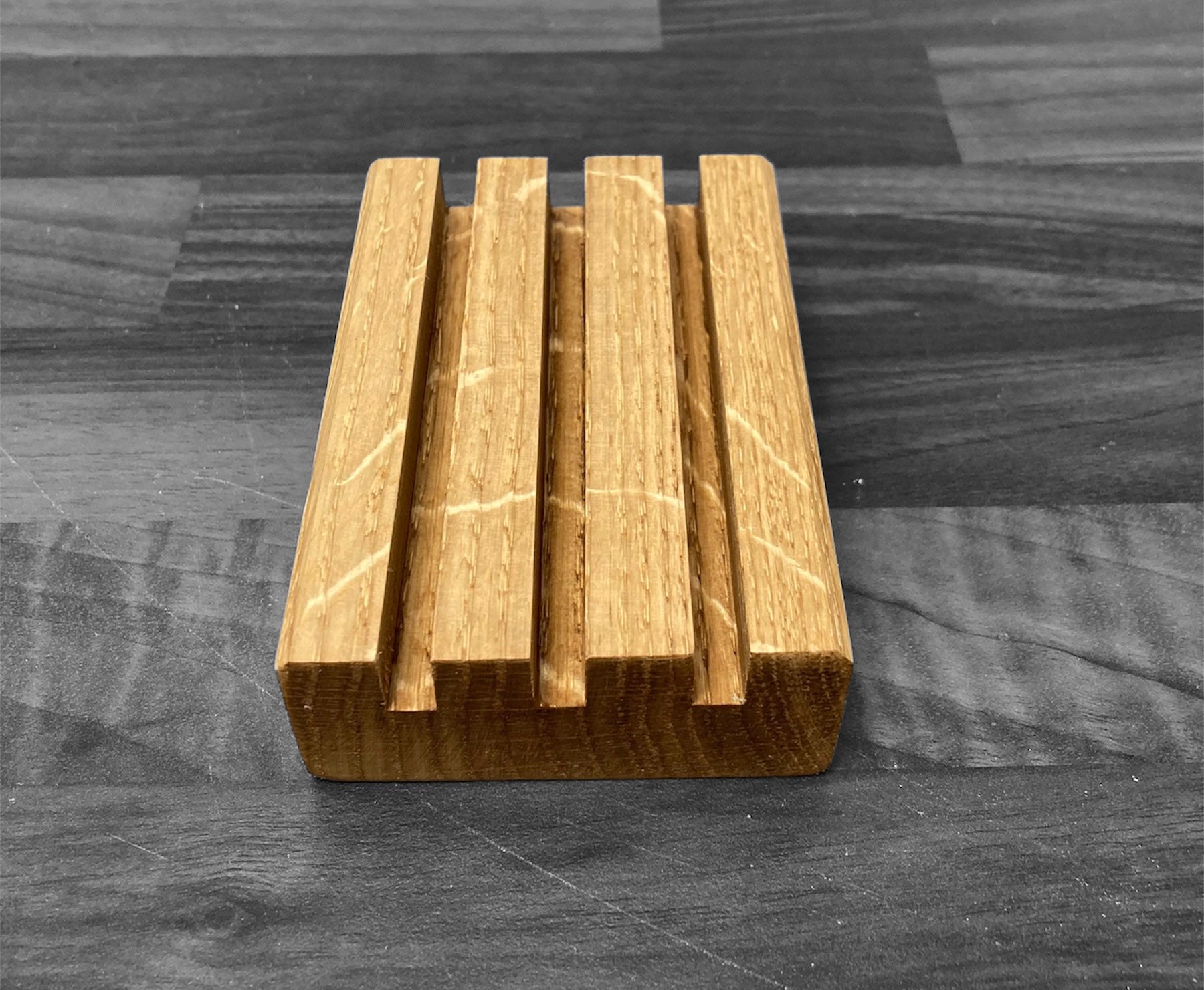 Triple Grooved Oak Stand for Glass Fusion Display Wooden Stands Oak ...