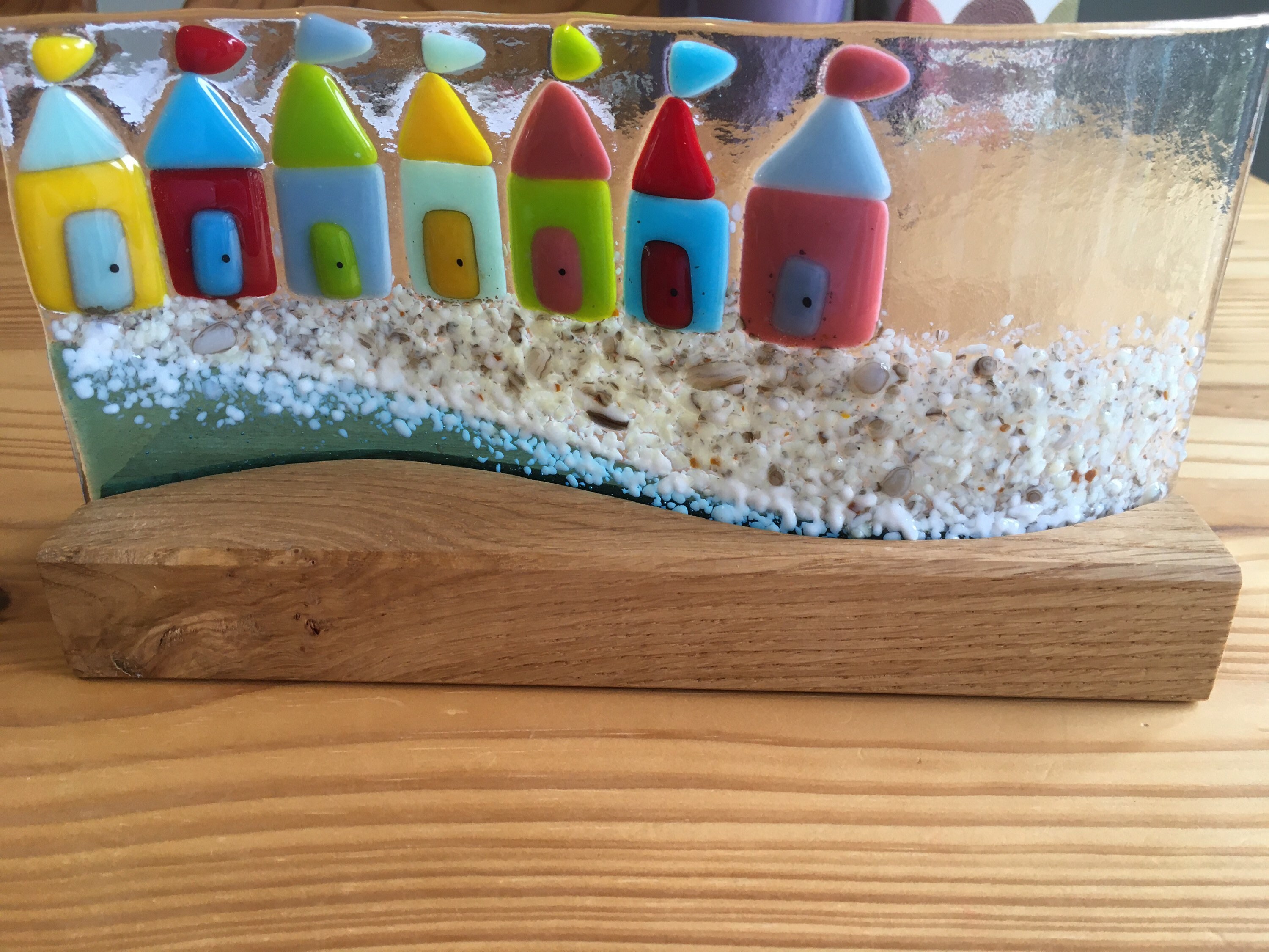 Wave Stand Glass Fusion Wooden Stand Kiln Dried Prime Oak Wave - Etsy