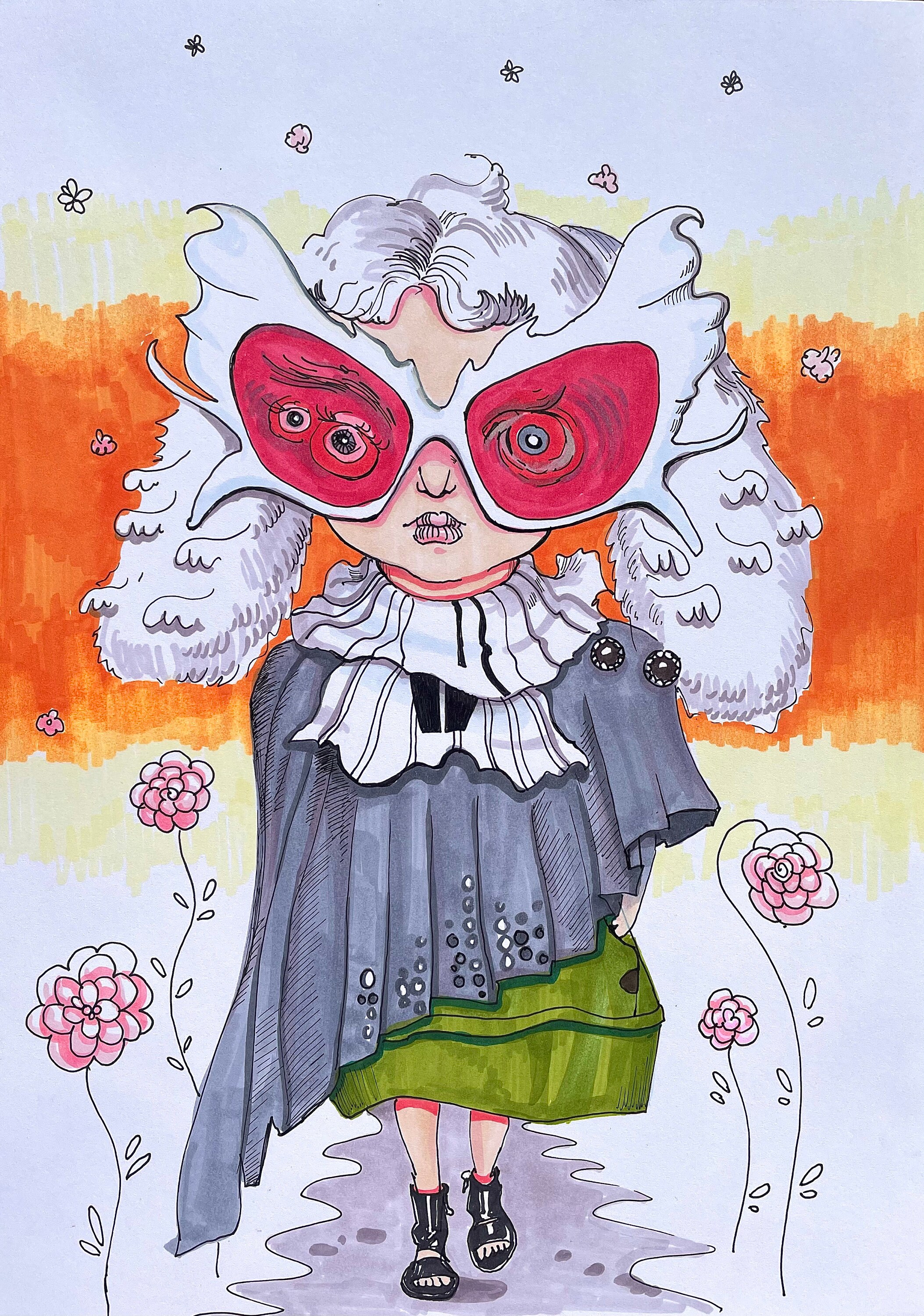 Surreal art Contemporary art original illustration Insomnia whimsical ...