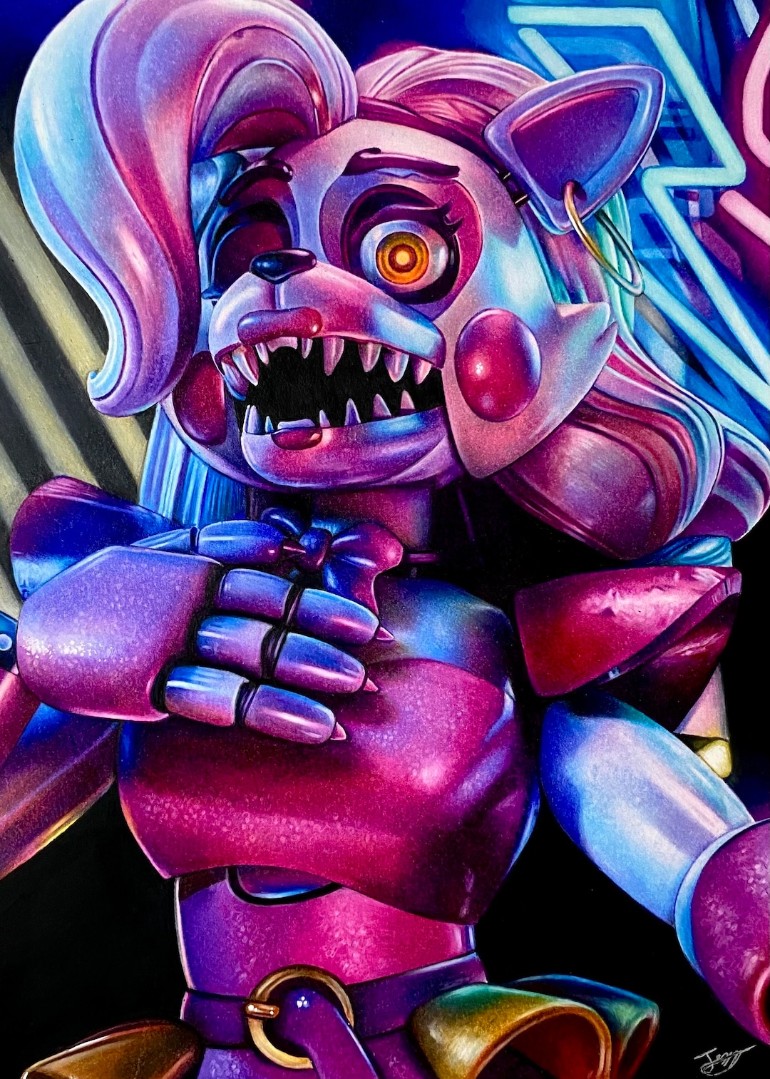 MINI Glamrock Mangle Art Print (6”x4”) - Etsy