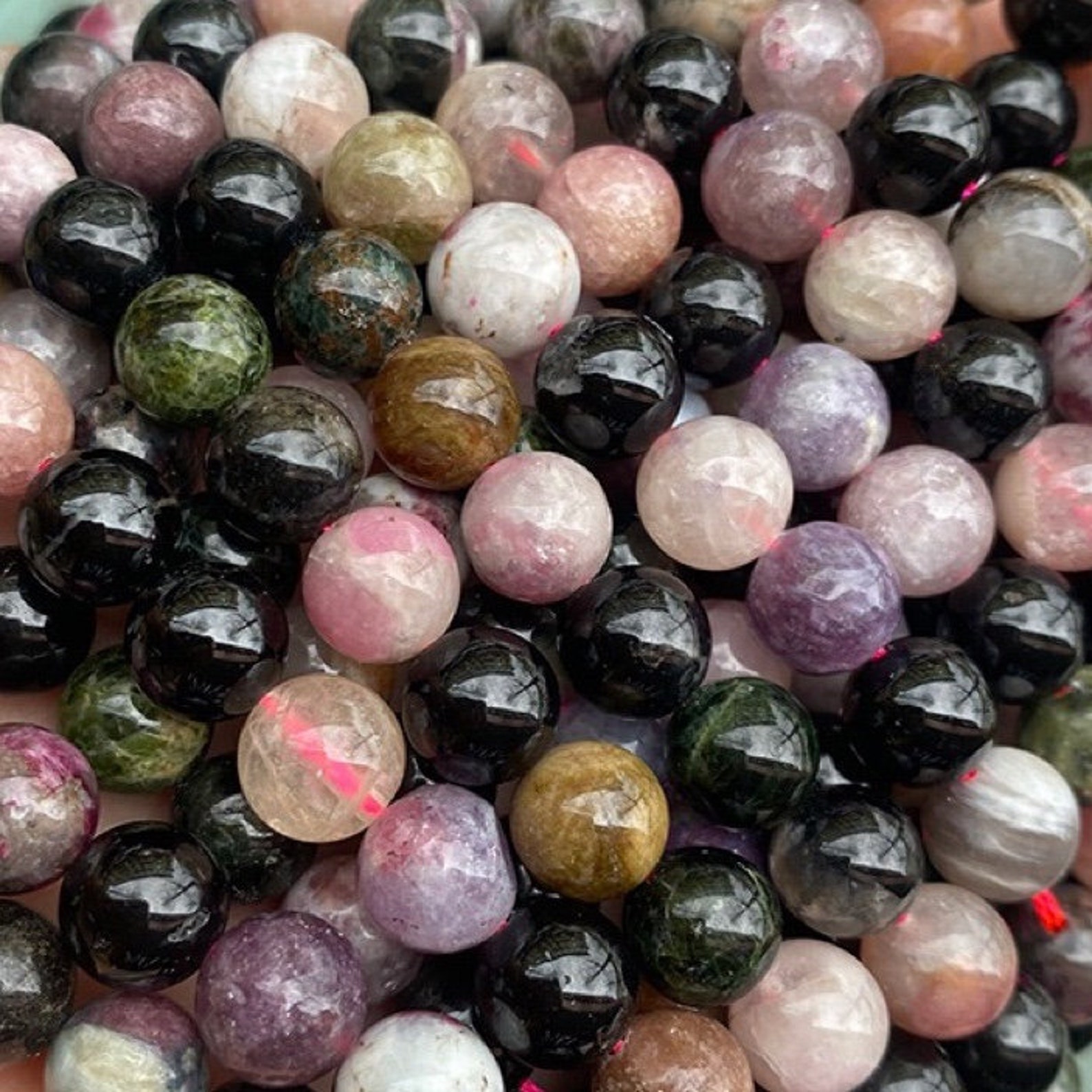 Natural Multicolor Tourmaline Smooth Round Beads4-12mm15 - Etsy