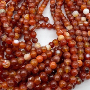 Natural Red Stripe Agate,red Sardonyx Agate 4mm,6mm, 8mm,10mm,12mm,14mm ...
