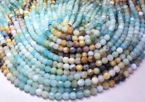 Natural Rainbow Amazonite Faceted Beadsamazonite Faceted Drum - Etsy UK