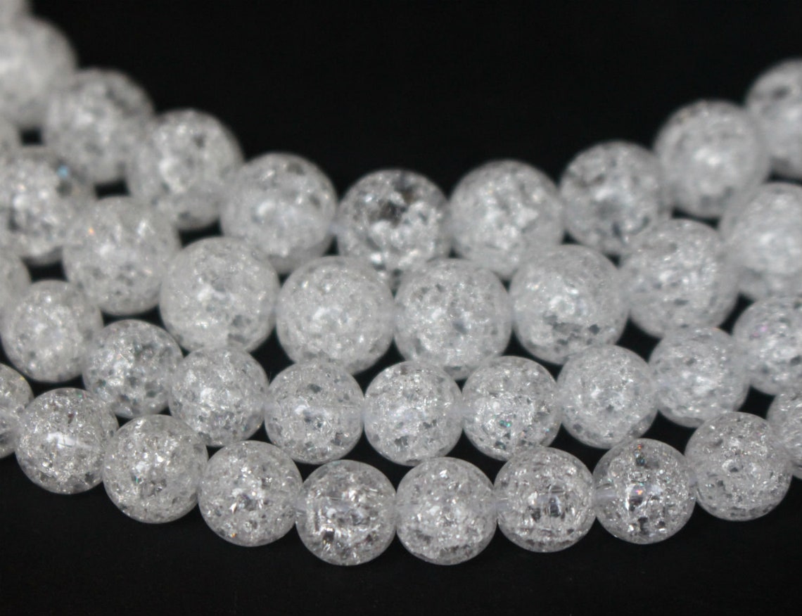 Snow Rock Crystal Quartz Beads Smooth Round Loose Beads - Etsy